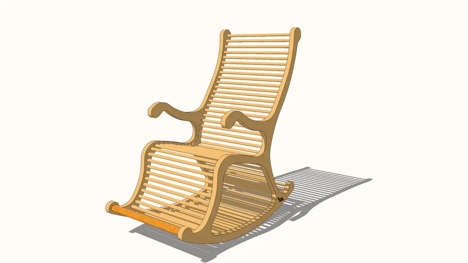 Mid Century Wood Rocking Chair | 3D Warehouse