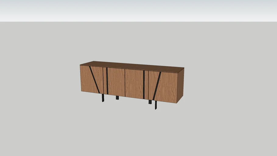 Modloft Mott Sideboard Walnut | 3D Warehouse