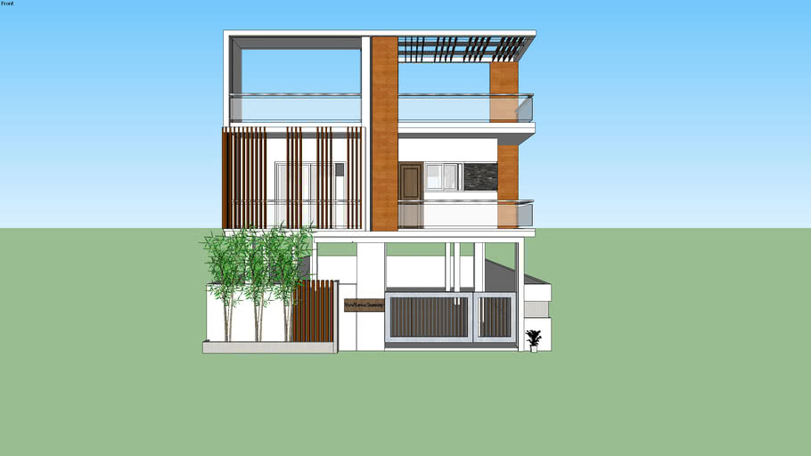 elevation of G+1 Building | 3D Warehouse