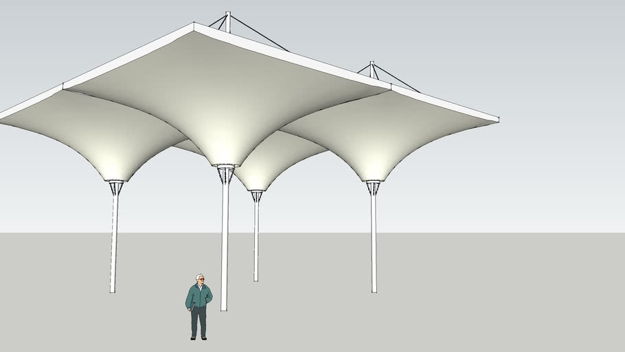 Canopy by tension membrane | 3D Warehouse
