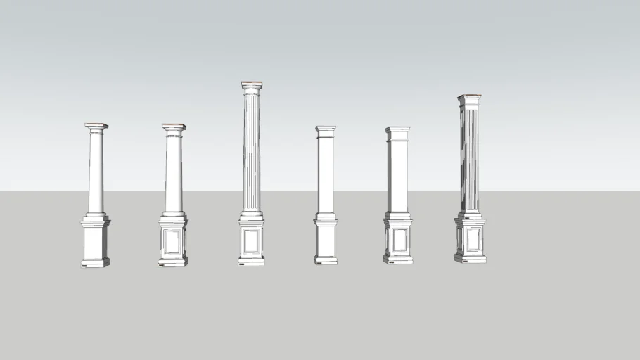 FineHouse Columns with Pedestals | 3D Warehouse