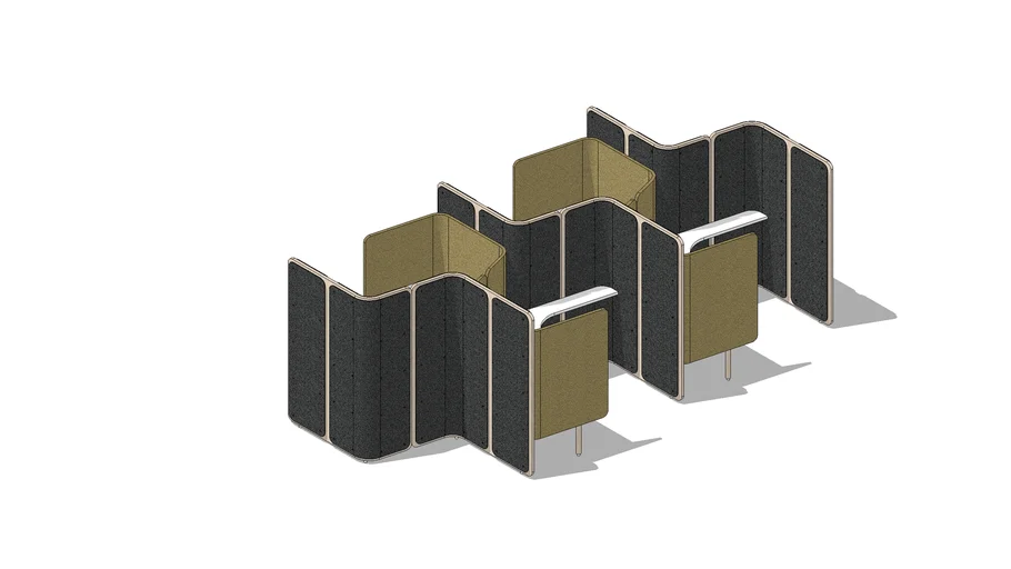 Private Work Booth Four Person : COPPICE-FOCUS-04 : Orangebox | 3D ...