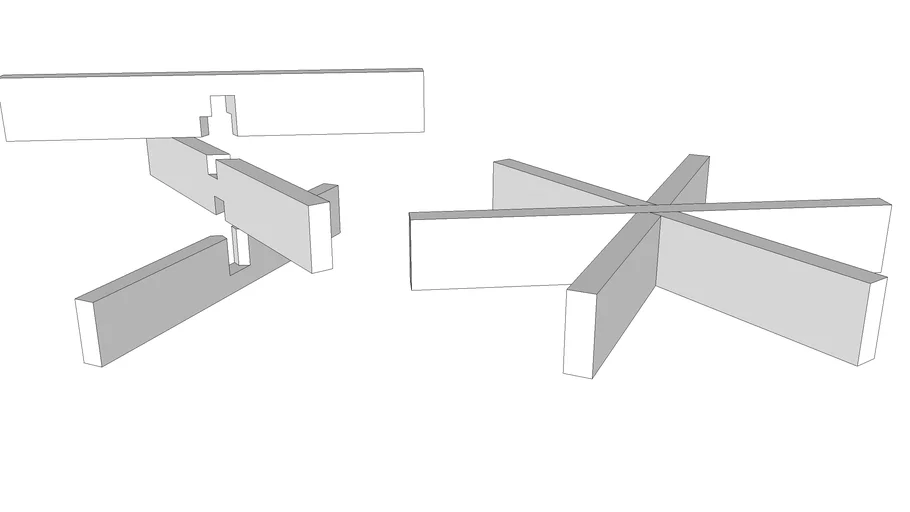 Korean House triple joint, 결구법, 結構方法, Korean House 3 stage joint | 3D ...