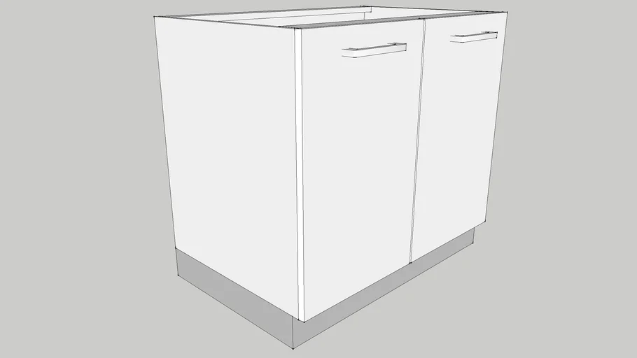 900 Base Cabinet with Two Shutters & One Wooden Shelf 900X580X720 UID ...