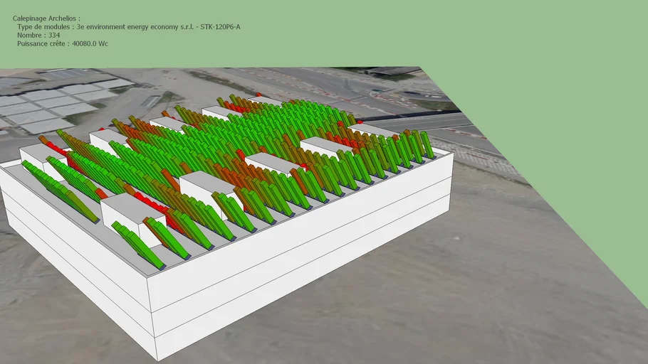 PV plant on flat roof | 3D Warehouse