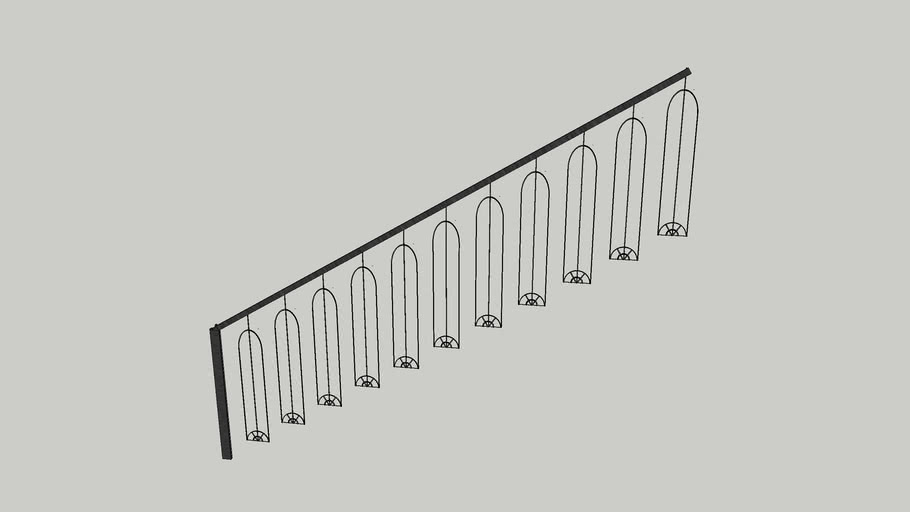 LAUNCH- stainless steel brushed staircase railings | 3D Warehouse