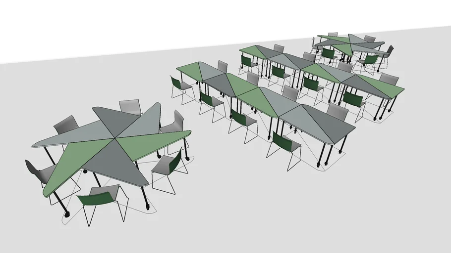 ALPHA DESK_ Triangle Shape | 3D Warehouse