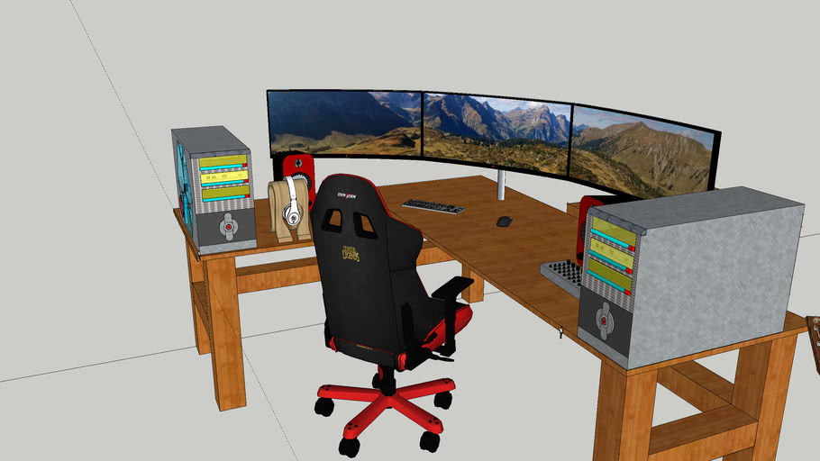 computer setup | 3D Warehouse