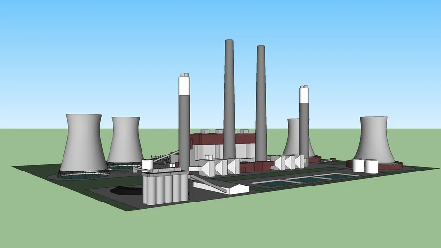 Large Coal Power Plant - 3800 MW | 3D Warehouse