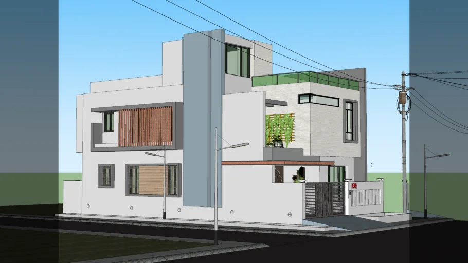 Sketchup Modern House Sketchup Speed Build Modern House 1