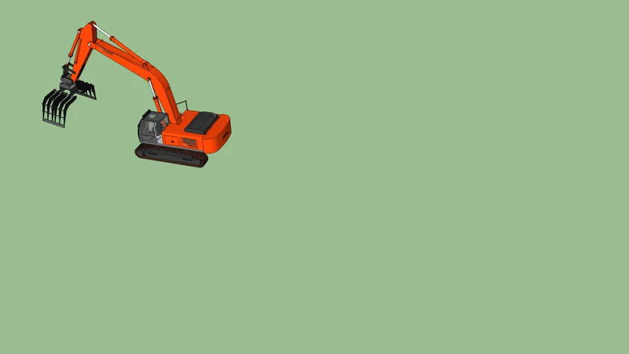 Hitachi Zaxis 330 With Cab Guard And Rotateable Sorting Grapple | 3D ...