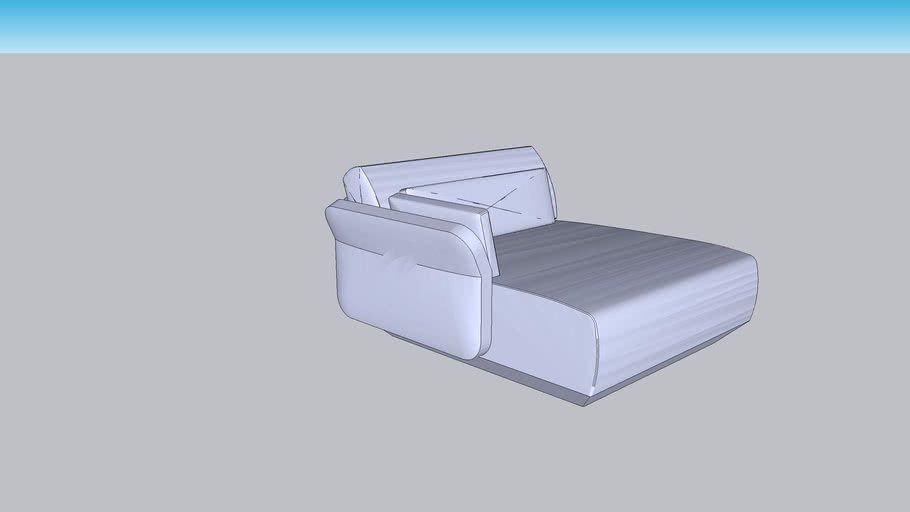 QLIV - Flared Sofa Longchair Square, Arm L | 3D Warehouse