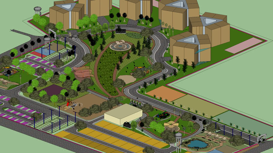 Gated Community Block Model | 3D Warehouse