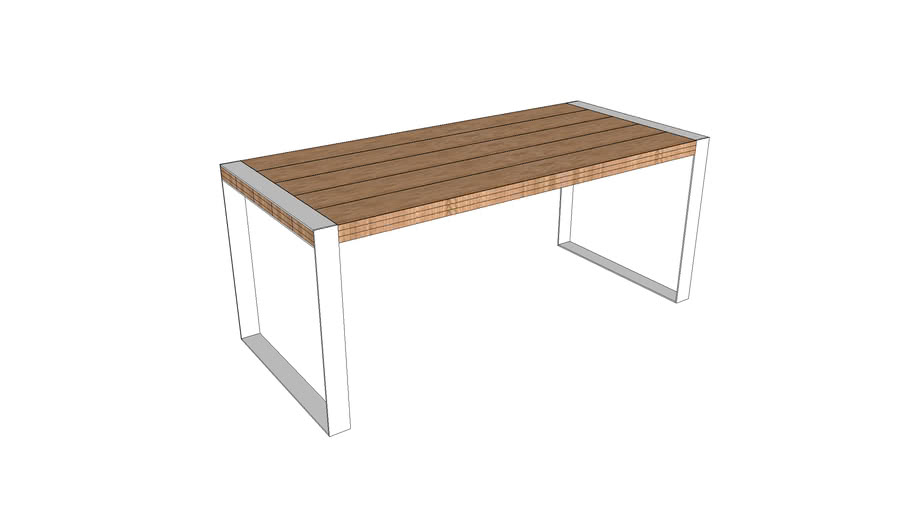 M9 wooden table with metal structure | 3D Warehouse