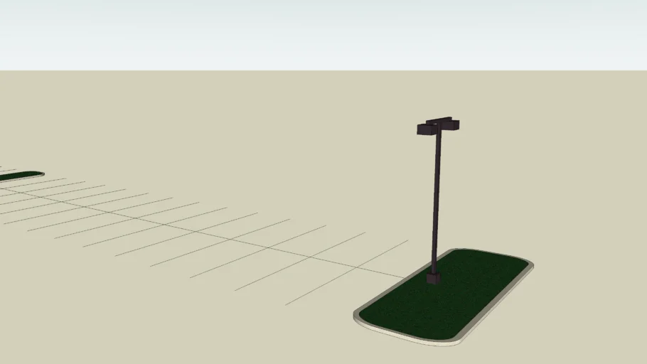 Parking Slots with Curbs and Lights. | 3D Warehouse