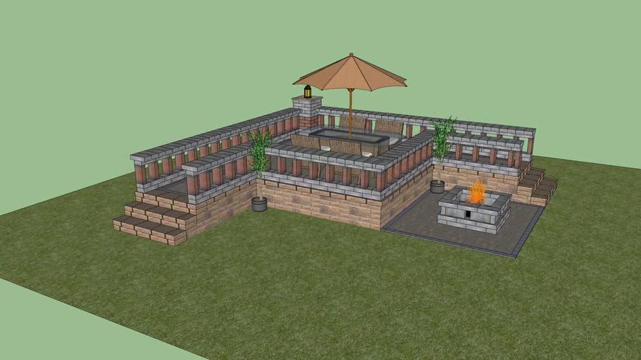 GeoStone Raised Patio | 3D Warehouse