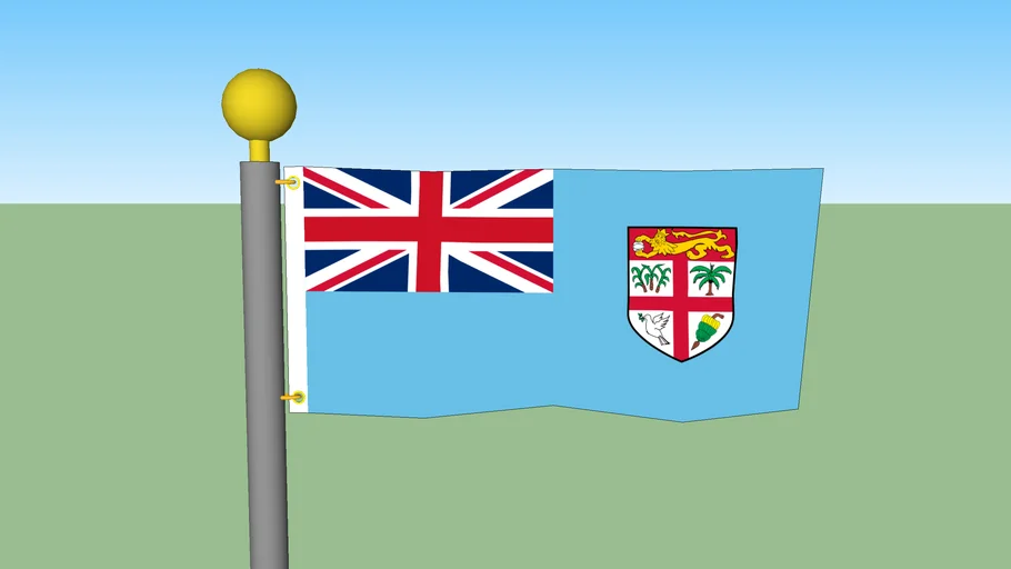 Fiji Flag with Flagpole | 3D Warehouse