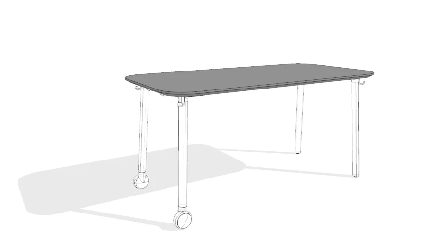 Bevy Mobile Rectangle Work Leg Table 29' Height | 3D Warehouse