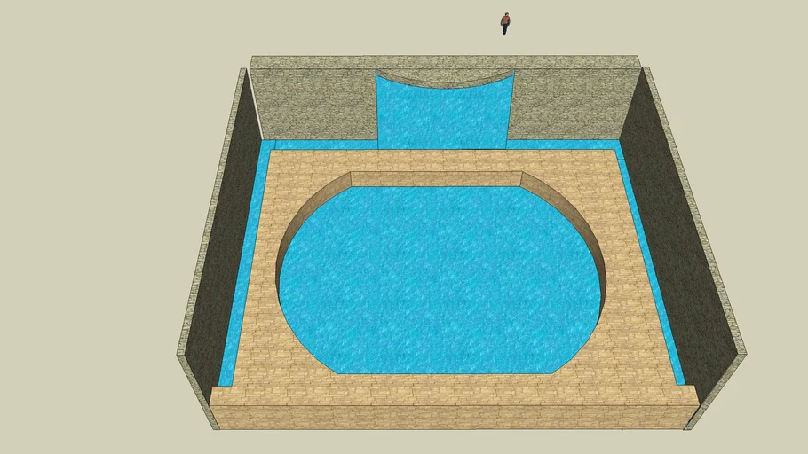Pool with waterfall | 3D Warehouse