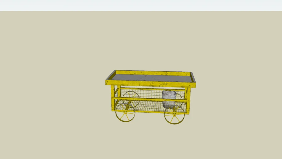 rustic_metal_yellow_cart | 3D Warehouse