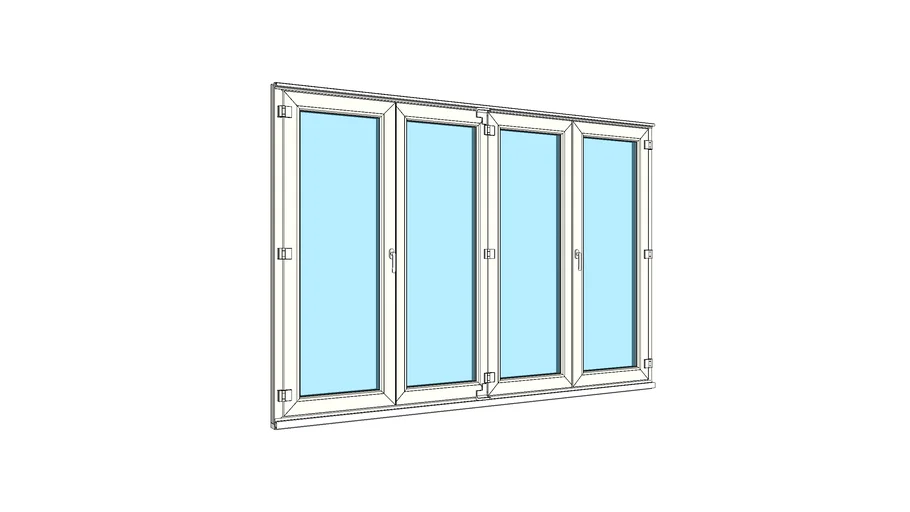 Окно четырехстворчатое VEKA SOFTLINE82 FS портал схема 431 | 3D Warehouse