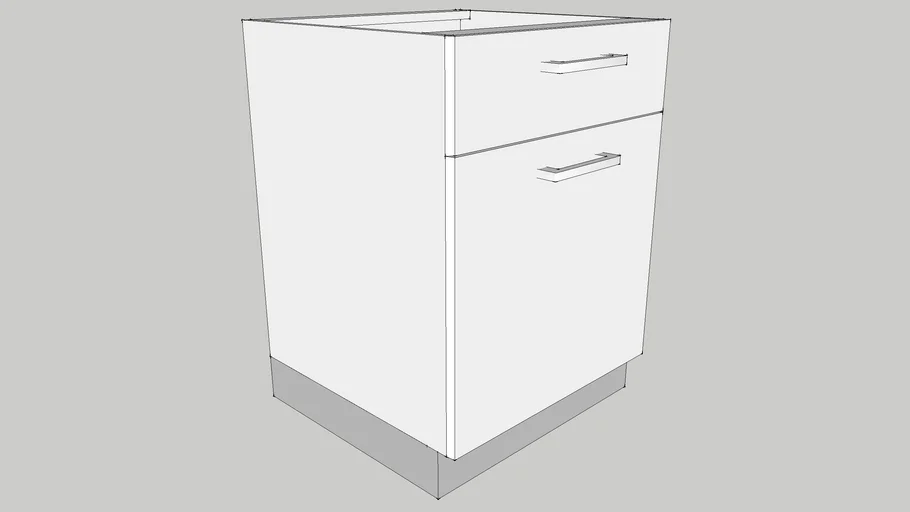 600 Base Hob Module with One Drawer, One Shutter & One Adjustable Shelf ...