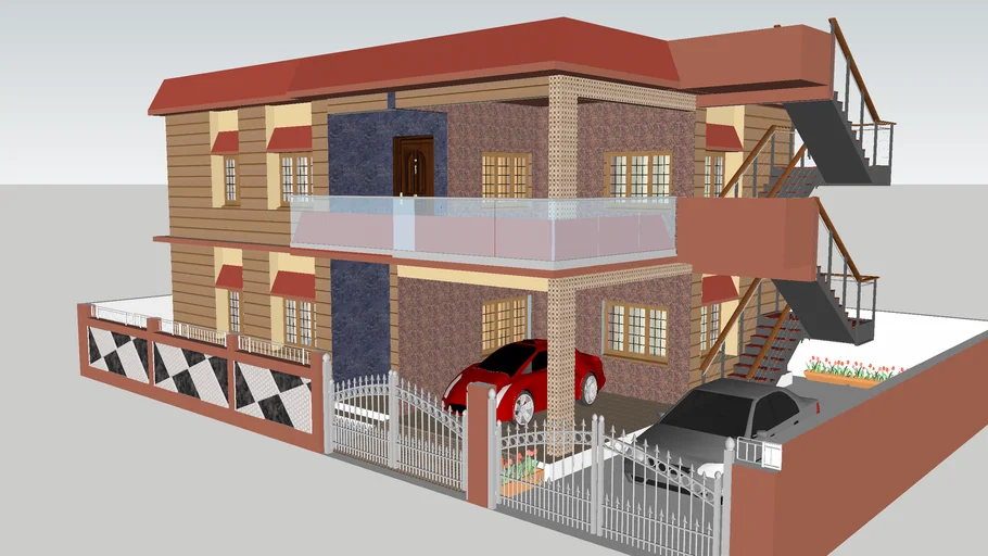 2 Bed Rm Houses in Ground nd First Floor | 3D Warehouse