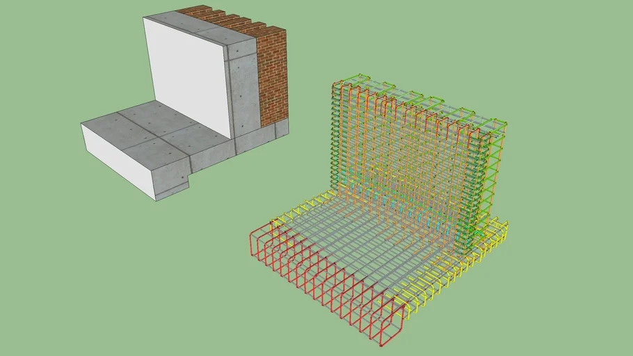 Buttress R.walls with Reinforcement. | 3D Warehouse