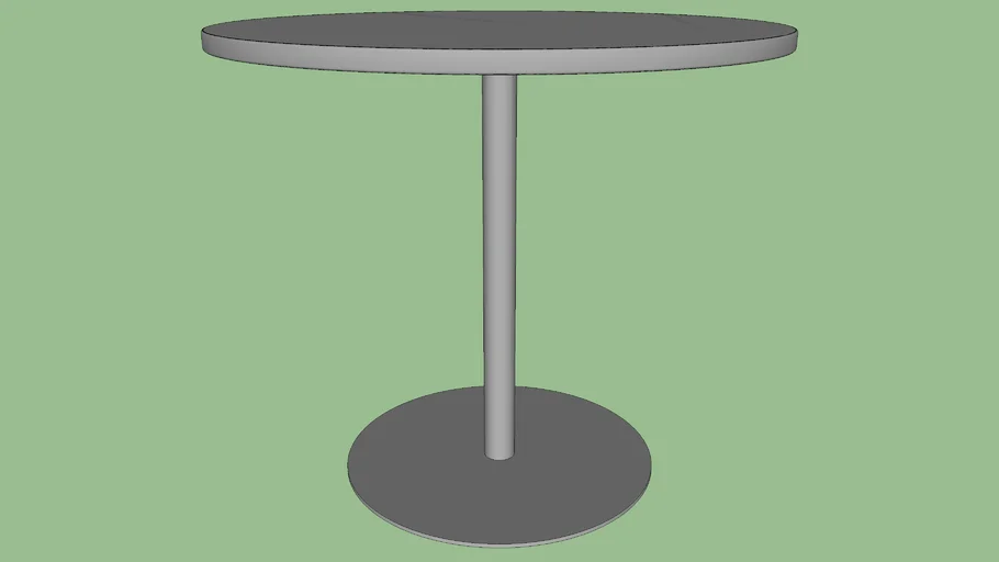 42' High, 48'x48', Round Onesima Table, Eased Edge, Solid Wood Top | 3D ...