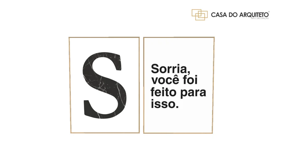 Quadros Letra S Sorria Filete Marfim - Loja Casa do Arquiteto | 3D ...