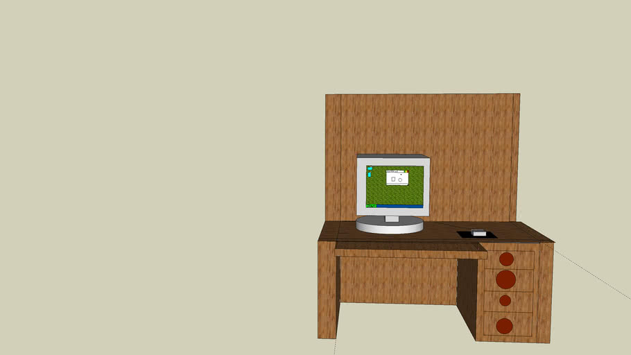 Computer w/ Desk | 3D Warehouse