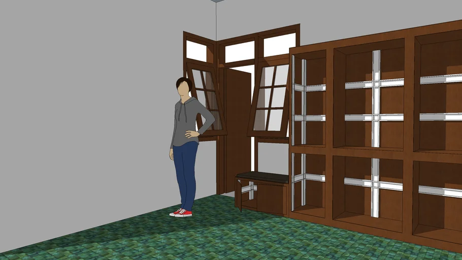 Layout Kabinet Sepatu | 3D Warehouse