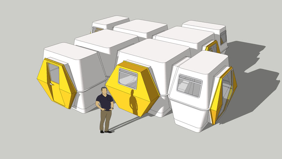 Hexacube de Georges Candilis et Anja Blomstedt - 1972 | 3D Warehouse