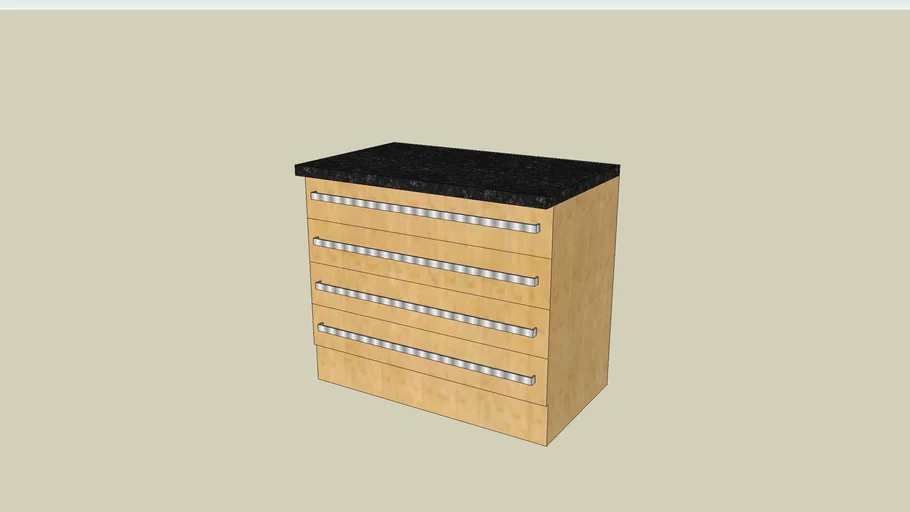 1000mm base unit with drawers | 3D Warehouse
