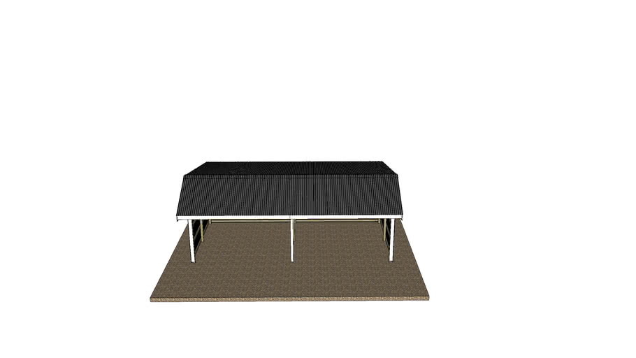 12' X 24' Open Face Storage Shed | 3D Warehouse