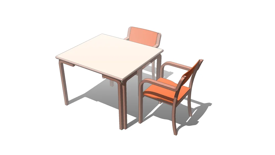 100 x 85 table with 2 chairs | 3D Warehouse