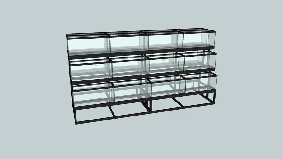 30Long 3 Tier Double Side Stand | 3D Warehouse