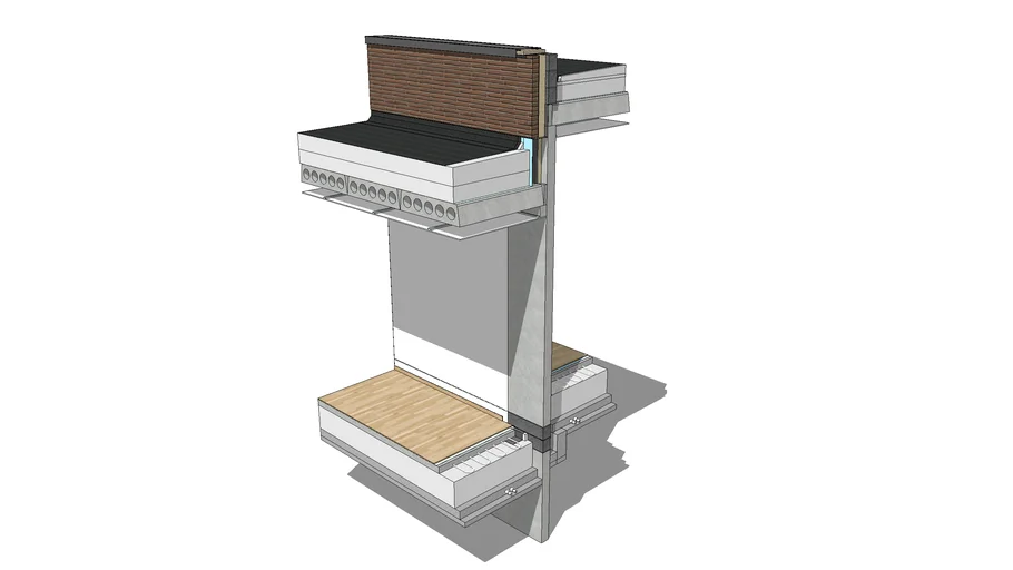Floor and roof split level partition wall | 3D Warehouse