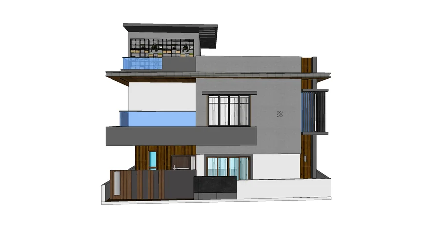 Modern Elevation for G+1 house | 3D Warehouse