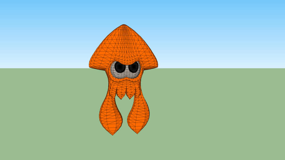 Squid 'Splatoon' Orange Wii-U | 3D Warehouse