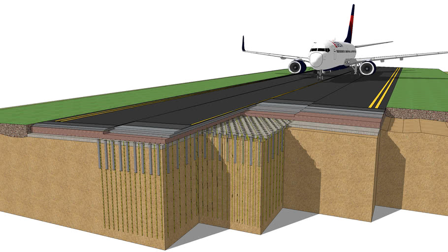 Taxiway Airport Road Desain Bandara Cengkareng Jakarta | 3D Warehouse