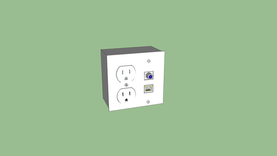 Digital Display COAX CAT 5 Receptacle Outlet | 3D Warehouse