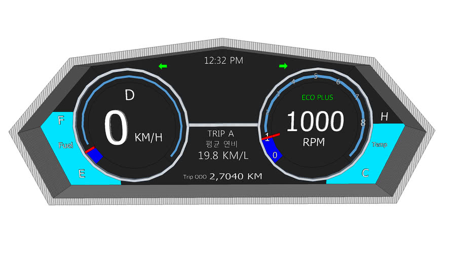 VOLTEX OLED Cluster (speedometer) | 3D Warehouse