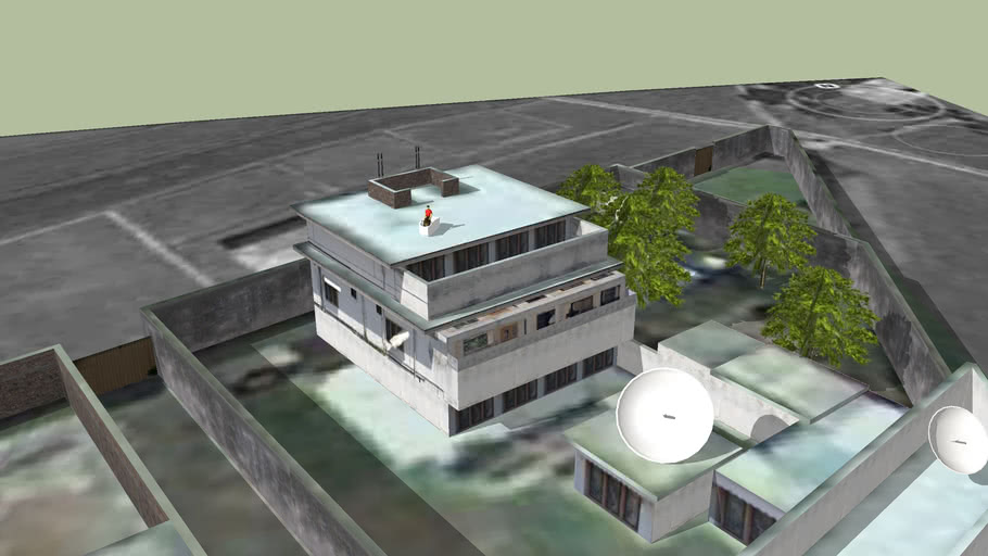 Man sitting on a dog in a bath on top of Osama Compound. lol lol lol ...