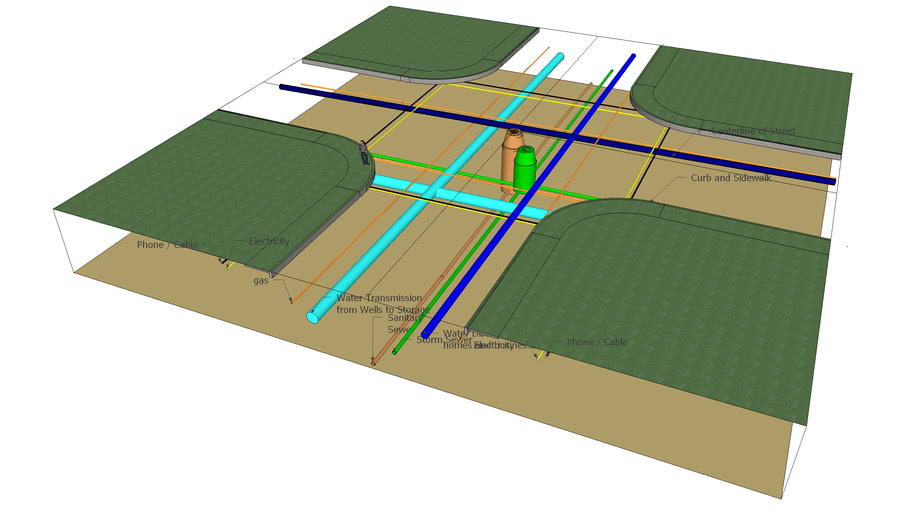Utilities Under the Street | 3D Warehouse