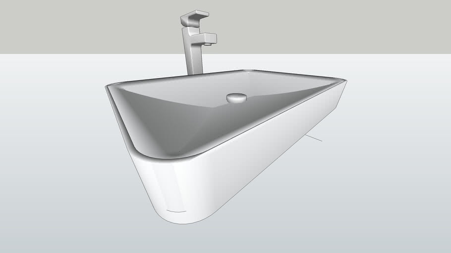 KOHLER K-5373T Wastafel Vessel Persegi Panjang tanpa Dek Keran | 3D ...