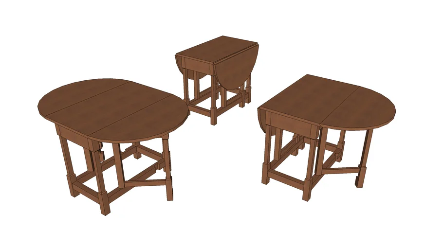 Gateleg table - dynamic component, low poly | 3D Warehouse
