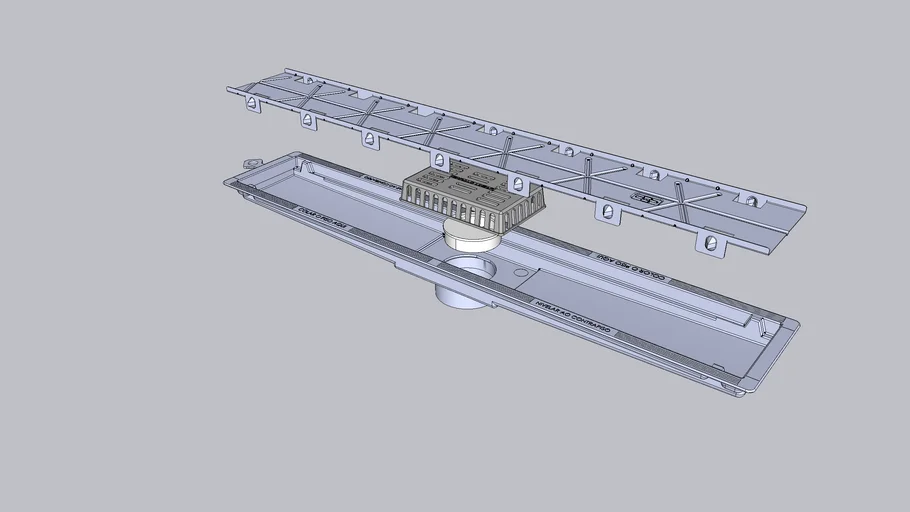 Ralo Linear Elleve - Versatile 50cm Oculto Saída Centra Seco | 3D Warehouse