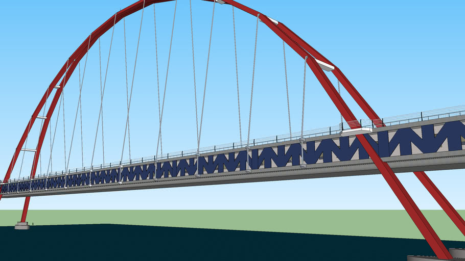 Modern arch-type suspension bridge | 3D Warehouse