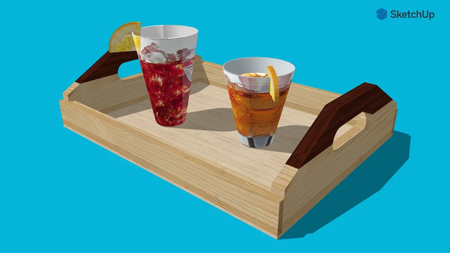 Timber Drinks Tray | 3D Warehouse